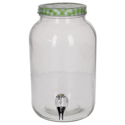 Grote Glazen Limonadetap Met Kraantje 3 Liter Groen Groene Tap