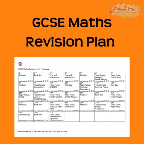 Gcse Maths Revision Plan Primrose Kitten