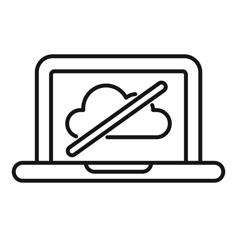 Laptop Showing Cloud Computing Disconnection Symbol Icon 47224435