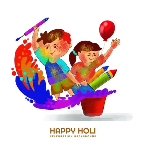 색상 카드 배경의 인도 Holi 전통 축제 무료 벡터