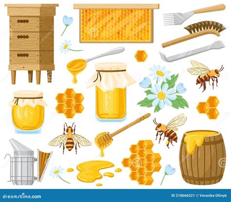 Honey Beekeeping Vector Sketch Pattern Background