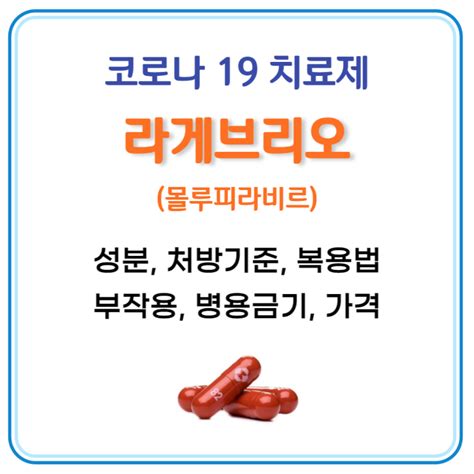 라게브리오 캡슐 코로나 19 치료제 성분 처방기준 복용법 부작용 병용금기 가격 네이버 블로그