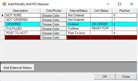 unit po statuses motility software solutions