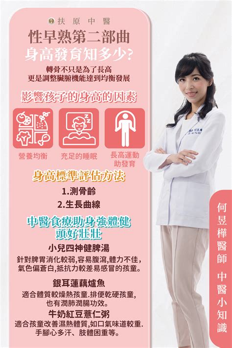 扶原中醫診所 性早熟二部曲 身高發育知多少 扶原中醫診所台中院區 何昱樺醫師