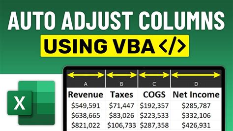 Auto Adjust Your Columns Using Vba Youtube