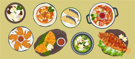 Set Of Vector Banner Illustrations With Flat Letters Delicious Food
