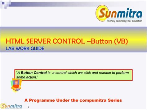 Html Server Button Control Vb Ppt