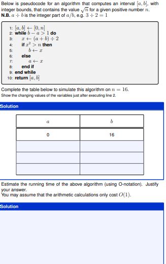 Solved Below Is Pseudocode For An Algorithm That Computes An
