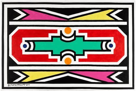 Esther Mahlangu Untitled Ndebele Pattern 2010 Mutualart