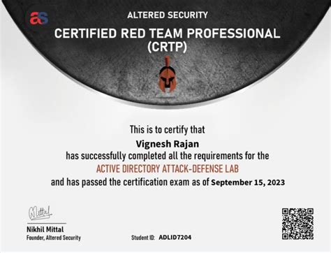 Vignesh R On Linkedin Crtp 15 Comments