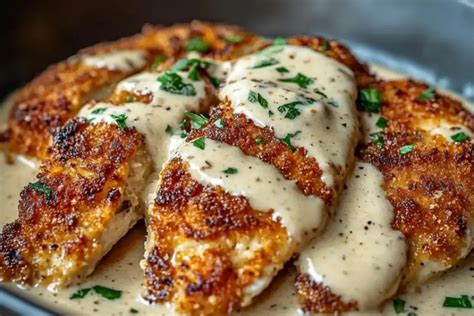 Parmesan Crusted Chicken With Creamy Garlic Sauce Recipe Recipestasteful
