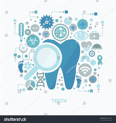 Teeth Concept Design On Clean Backgroundvector Stock Vector Royalty