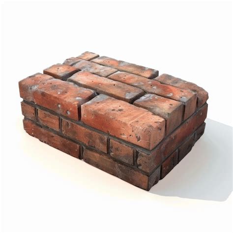 Detailed D Model Of A Brick Box Displayed On A Plain White Backdrop