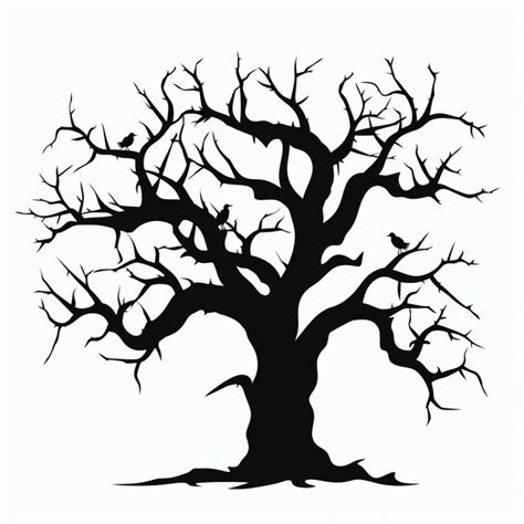 Premium Ai Image Spooky Tree Silhouette Haunting Elegance