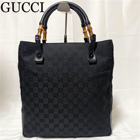 Gucci トートバッグ バンブー Gg柄 キャンバス×レザー 黒 A4収納可能 By メルカリ