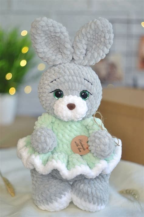 Зайка в платье купить в каталоге «Вязаные игрушки и МК Egorova Toys