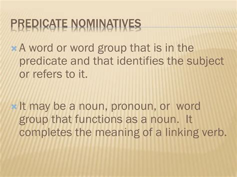 PPT Predicate Adjectives Predicate Nominatives PowerPoint Presentation ID