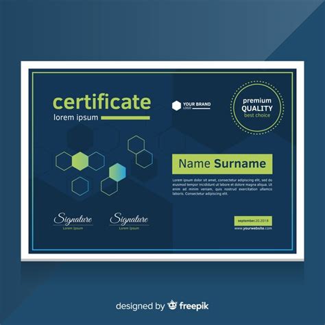 플랫 스타일의 인증서 템플릿 무료 벡터