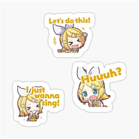 Kagamine Rin Set 1 Sticker For Sale By Oyasuminana Redbubble