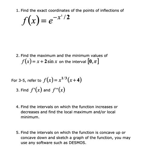 Solved 1 Find The Exact Coordinates Of The Points Of Chegg Com