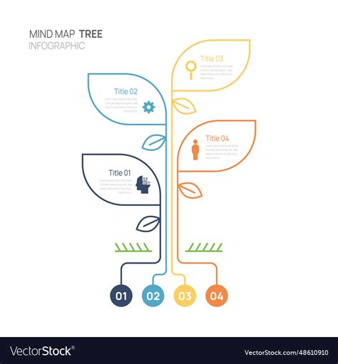 Infographic Tree Mind Map Diagram Template Vector Image