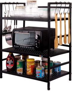 Livzing Utensil Kitchen Rack Steel Tier Metal Microwave Oven Holder Stand Dish Rack For Home