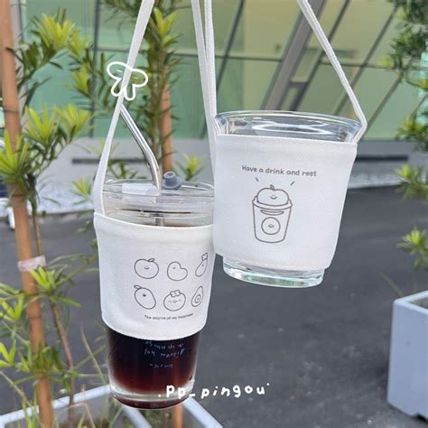 【pingou】台灣現貨｜ins風｜杯套｜飲料提袋｜手搖飲杯套｜環保杯套｜方便 攜帶｜可愛杯套 蝦皮購物