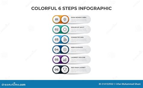 5 Points Of Steps Diagram Vertical List Layout Infographic Template