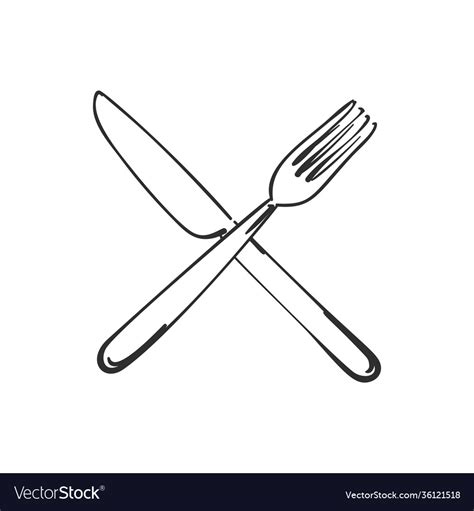 Crossed Fork And Knife Royalty Free Vector Image 55 OFF