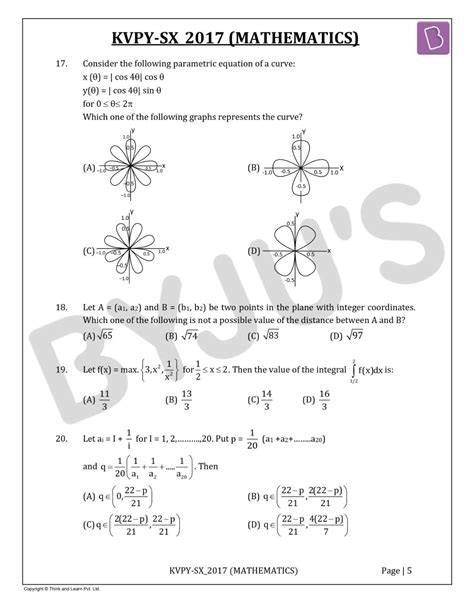 Kvpy Sx 2017 Mathematics Question Paper With Solutions Download Pdf