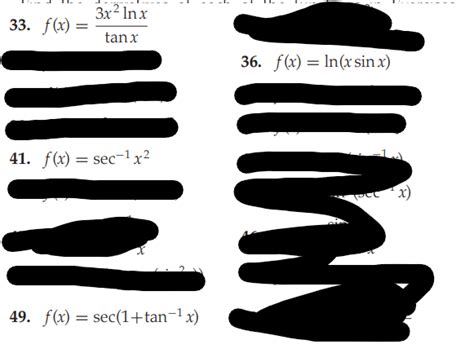 Solved Find The Derivatives Of Each Of The Functions In Chegg