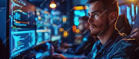 Premium Photo Anticipating The Outcome Developer Compiling Code In