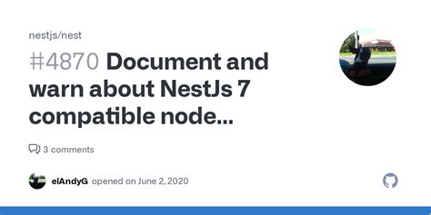 Document And Warn About NestJs Compatible Node Versions Issue Nestjs Nest GitHub