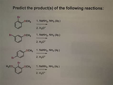 Solved Predict the product(s) of the following reactions: 1. | Chegg.com