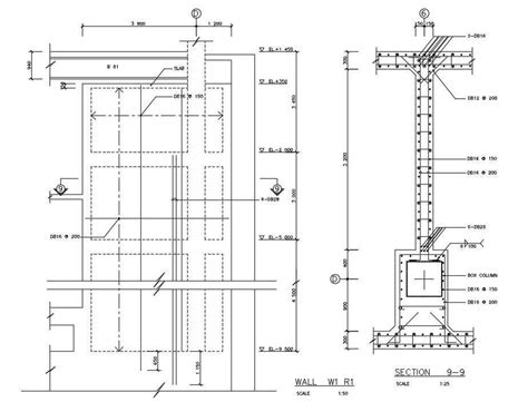 Autocad Dwg File Wall Section Reinforcement Details