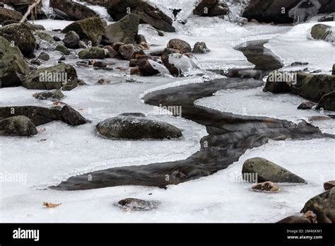 A Partially Frozen Bow Lee Beck Below Summerhill Force Bowlees North