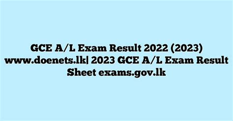 GCE A L Exam Result 2022 2023 Doenets Lk 2023 GCE A L Exam