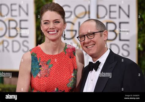 Leslie Stefanson Left And James Spader Arrive At The 72nd Annual Golden Globe Awards At The