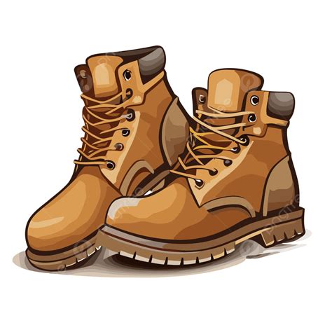 Work Boots Vector Sticker Clipart Brown Boots Are Illustrated In The