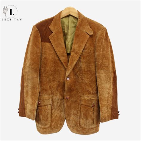 Jual Jas Blazer Pria Corduroy Elbow Caramel L Shopee Indonesia