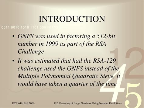 Ppt Factoring Of Large Numbers Using Number Field Sieve Matrix Step