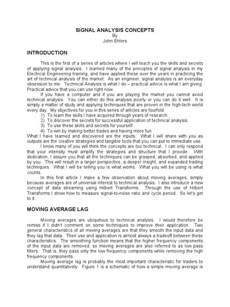 Signal Analysis Techniques For Trading Pdf Moving Average Signal