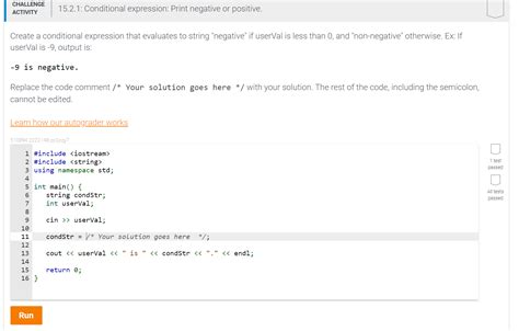 Solved Create A Conditional Expression That Evaluates To