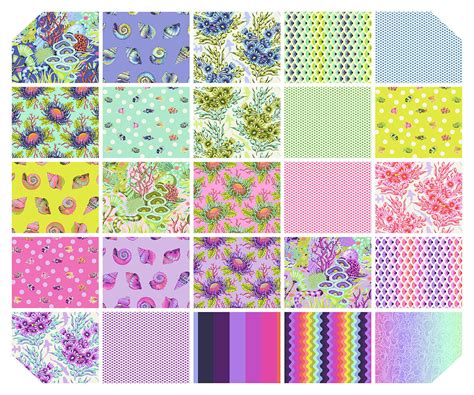 Tula Pink Floral Reef Fabric Bundle Full Collection Quilting Cotton