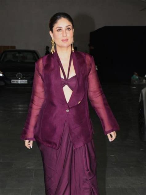 Kareena Kapoor Looks Electrifying Deep Neckline Bralette Long Trail Skirt At Times Now