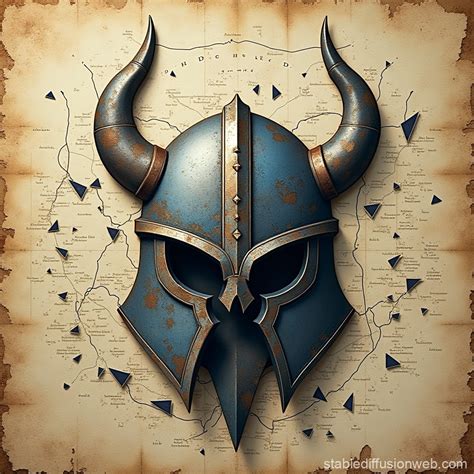 Torn Helm Logo On Fragmented Map Stable Diffusion Online