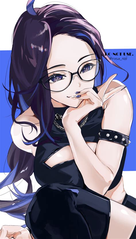 Kson Kson Party Dress Vshojo 1girl Ahoge Black Framed Eyewear Black Shirt Black Skirt