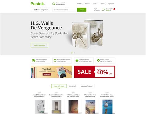 Pustok Book Store Html Template Behance