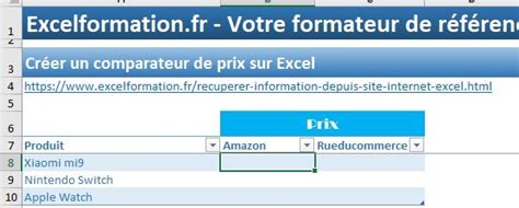 Comment Récupérer Des Informations Depuis Internet Sur Excel Et Sans Macro Vba Et Créer Un