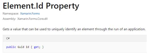 C Why Is The Visualelement Id In Xamarinforms Displayed As A String But Actually Is A Guid